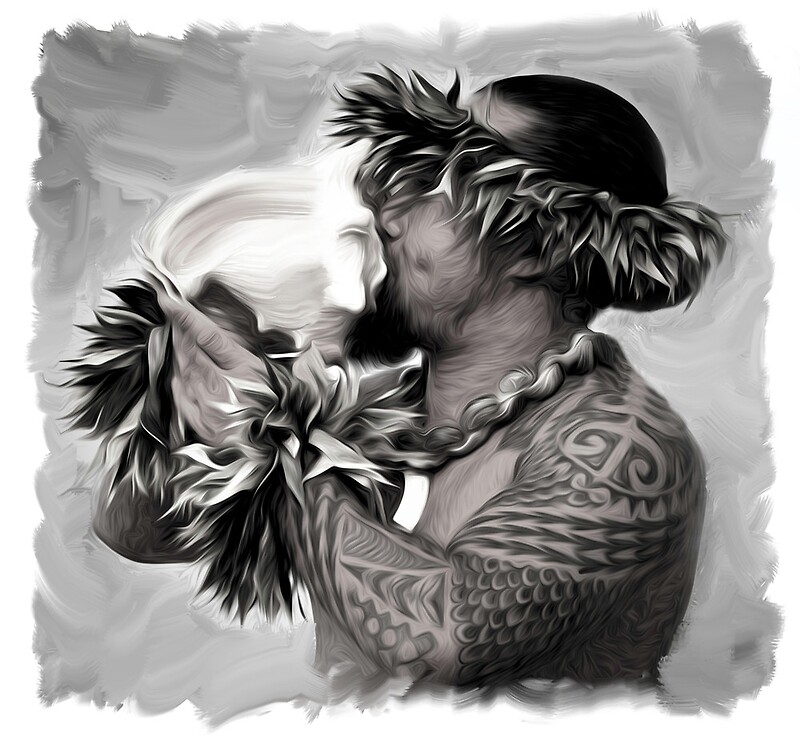 "Hawaiian Conch Blower" by Jessica Veltri | Redbubble