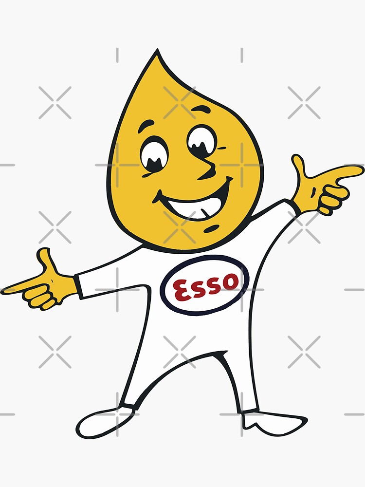 "1960s Esso Oil Drop Man" Sticker for Sale by Speedbirddesign | Redbubble