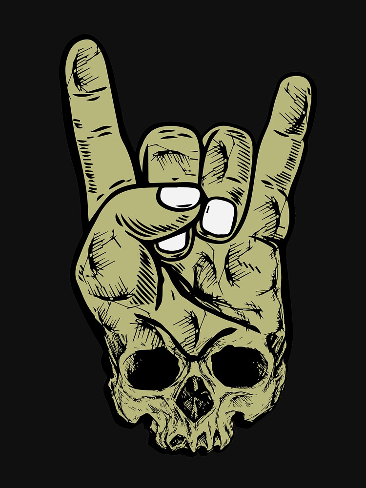 "Heavy metal skull with devil horns" T-shirt for Sale by tarek25 ...