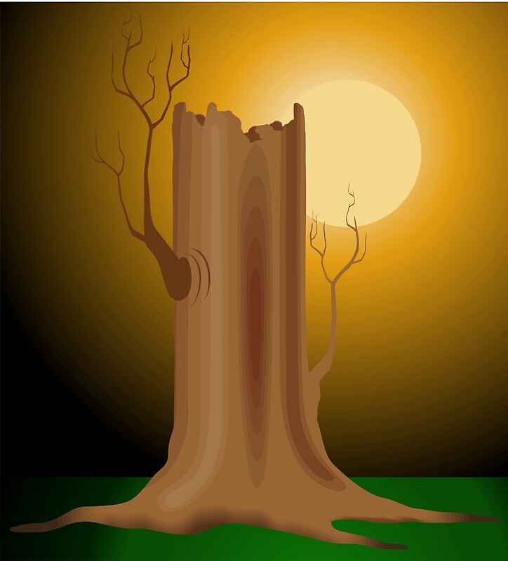"Digital painting of a broken tree" by tillydesign | Redbubble
