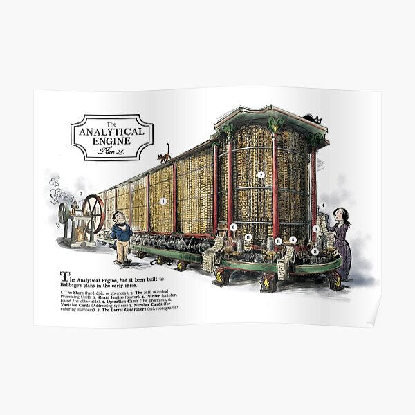 "Babbage's Analytical Engine" Poster for Sale by sydneypadua | Redbubble