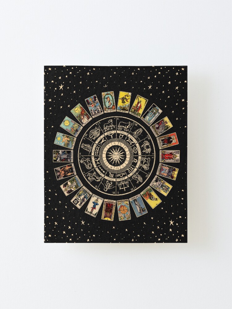 "Wheel of the Zodiac, Astrology Chart & the Major Arcana Tarot" Mounted ...