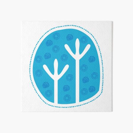 "Emu Bird Tracks Footprints Australian Aboriginal Style Blue" Art Board ...