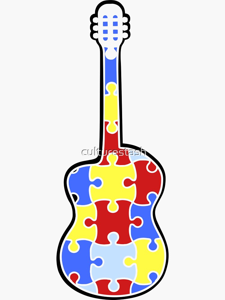 "Autism Guitar Shirt" Sticker by culturestash | Redbubble
