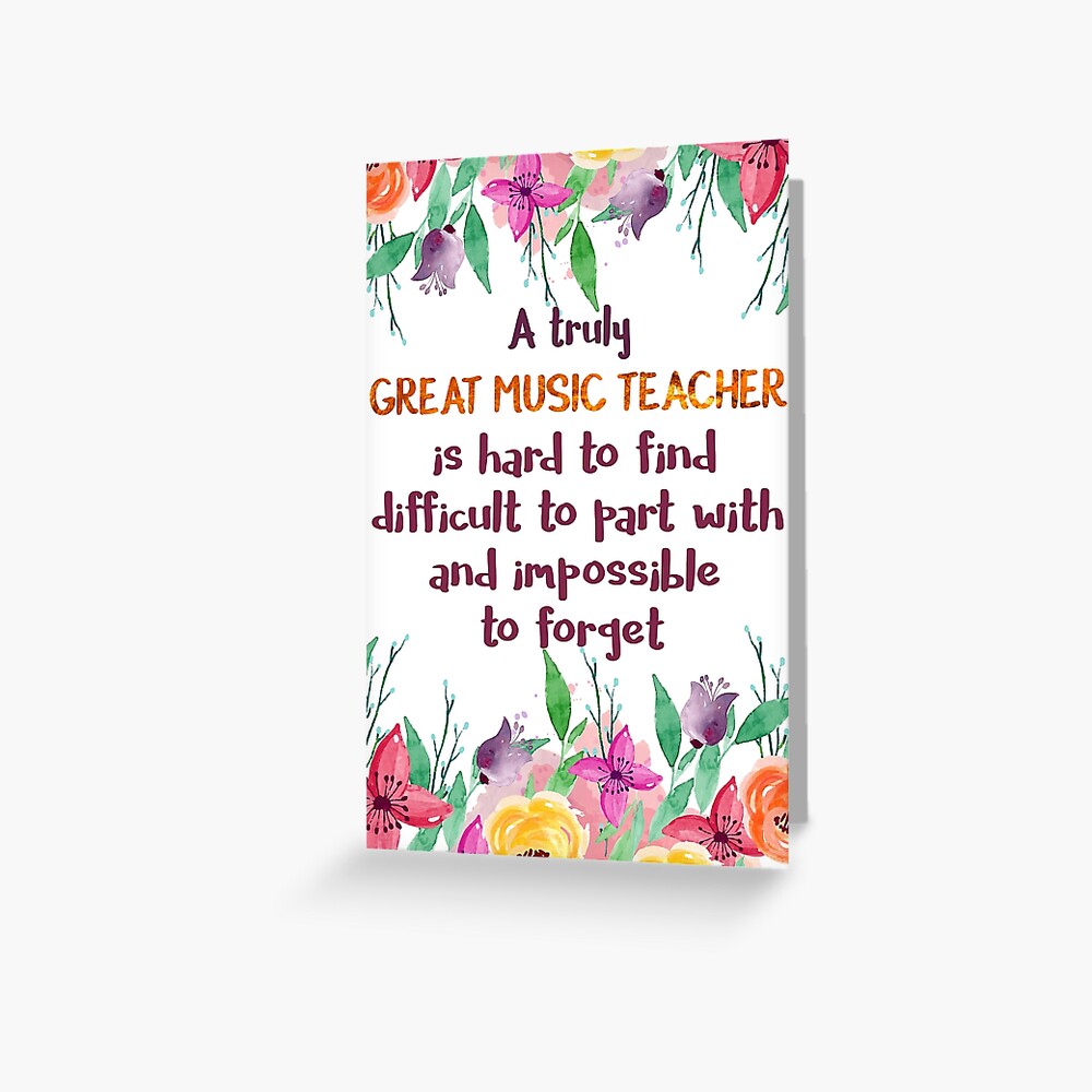 "Music Teacher Quote Thank you card Gift Idea Music Teacher Farewell ...