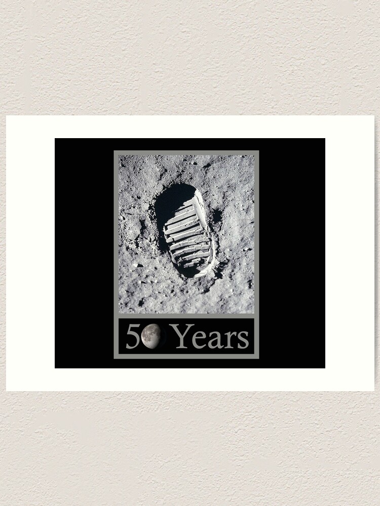 "Neil Armstrong footprint 50 years anniversary. Moon landing." Art ...