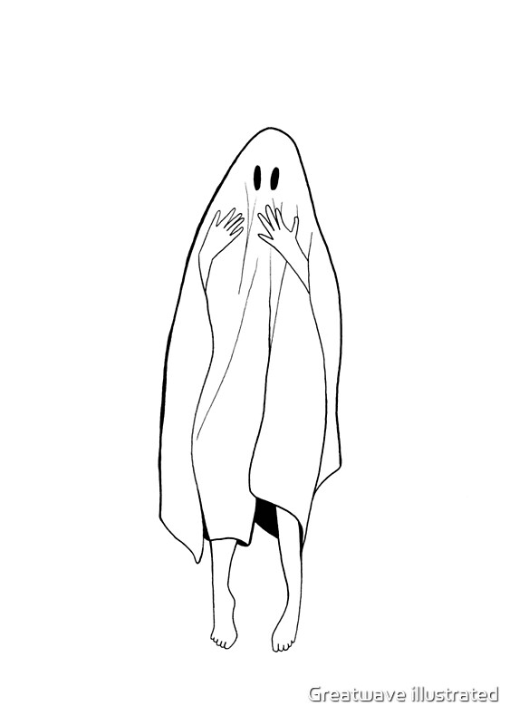 "Ghost's Jump Scare" by Greatwave illustrated | Redbubble