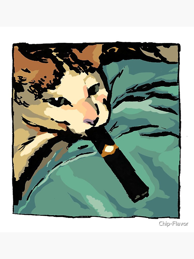 "CAT JUULING" Sticker for Sale by Chip-Flavor | Redbubble