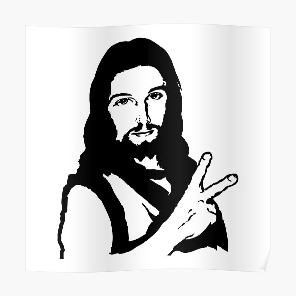 "Jesus Peace Sign Symbol" Poster by mindofpeace | Redbubble
