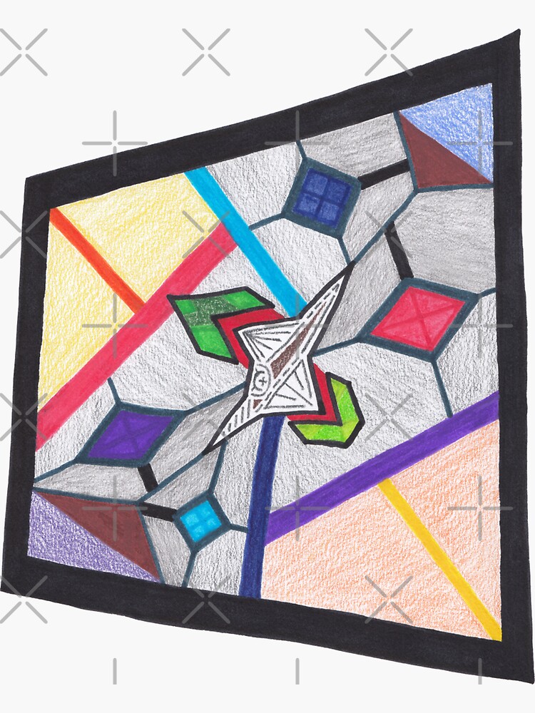 "M.I. #8 |☽| Glass Stained Abstract Pane." Sticker for Sale by Naean ...