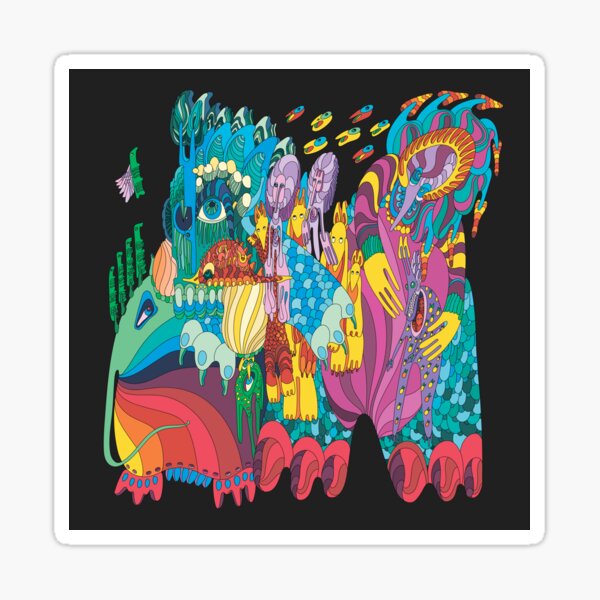 "Pink lions-aliens" Sticker for Sale by KevechKotka | Redbubble