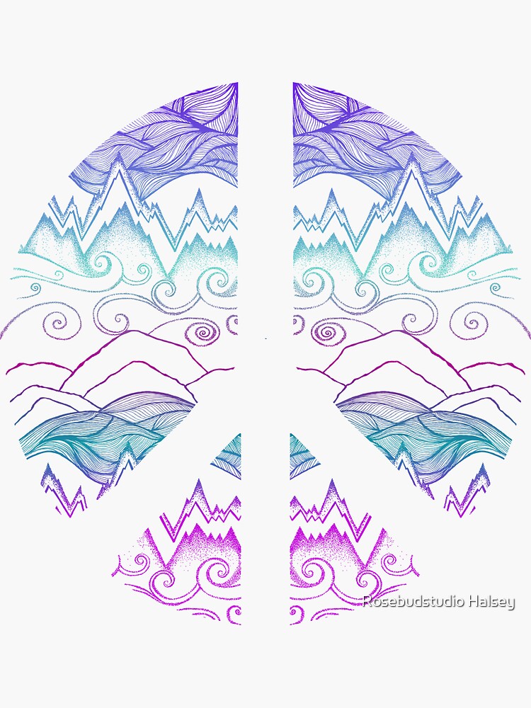 "Peaceful Sign" Sticker by Rose1122 | Redbubble