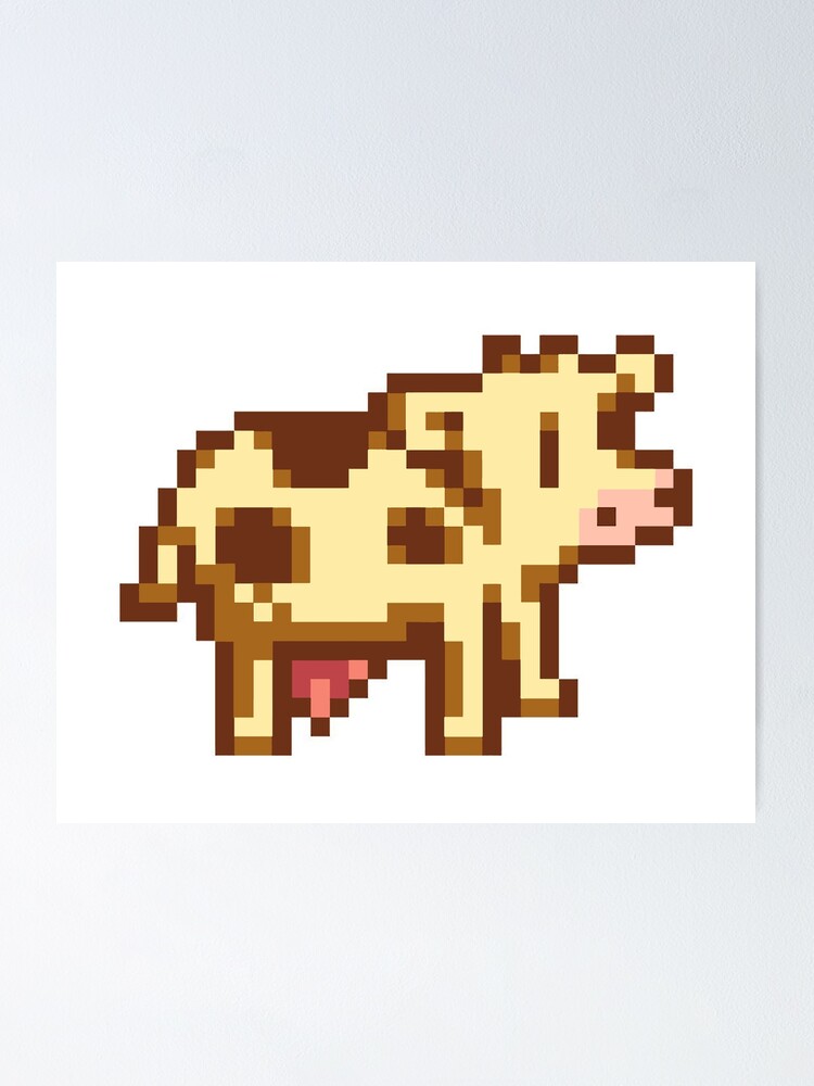 "Pixel Cow" Poster by SCha | Redbubble