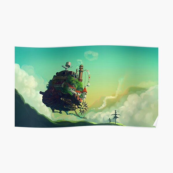 "Anime floating castle" Poster by Quiraily | Redbubble