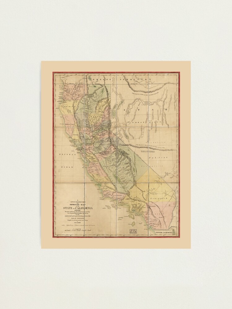 Lámina fotográfica «Mapa del Estado de California (1851)» de allhistory ...