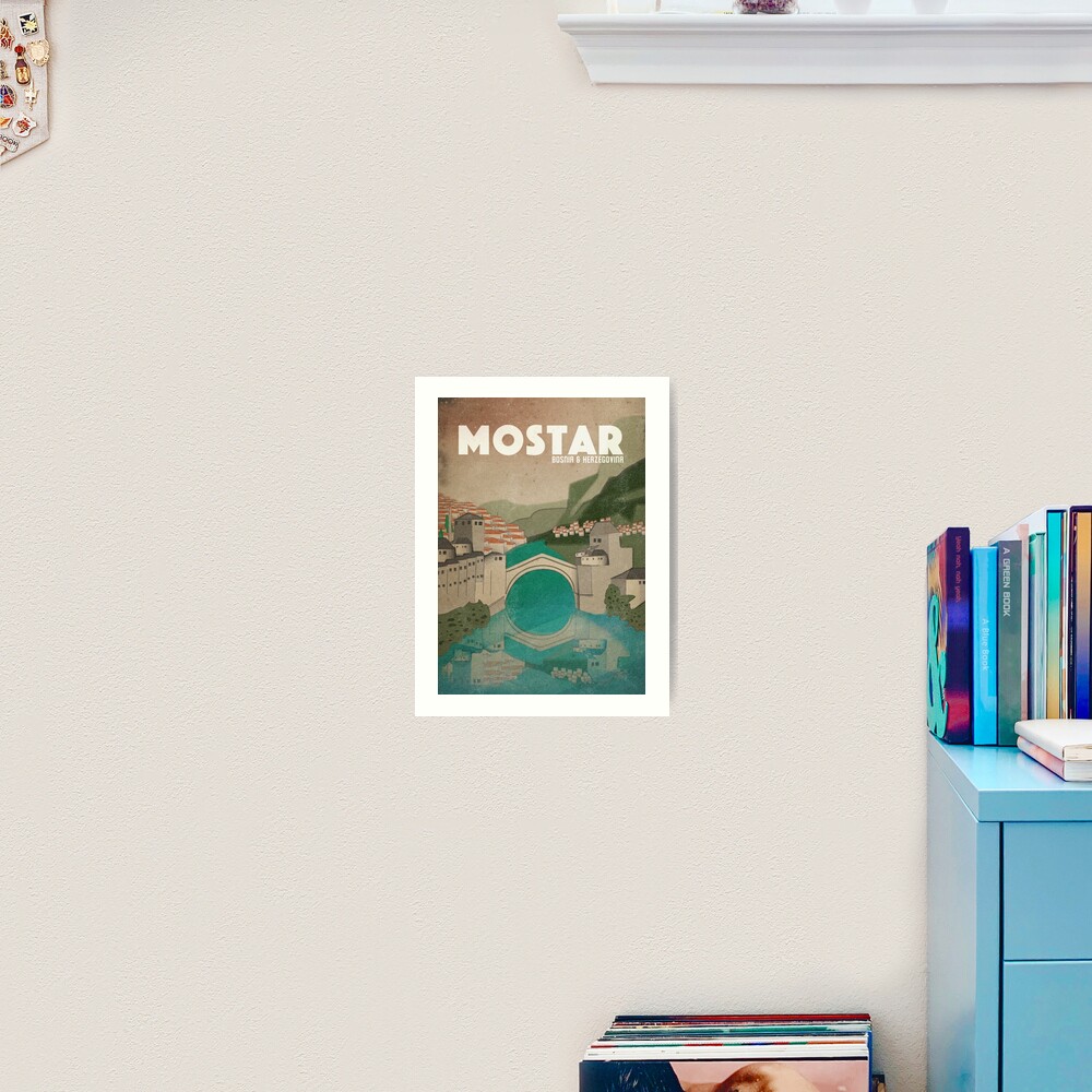 "Mostar Vintage Travel Poster" Art Print for Sale by WiseLikeStudios ...