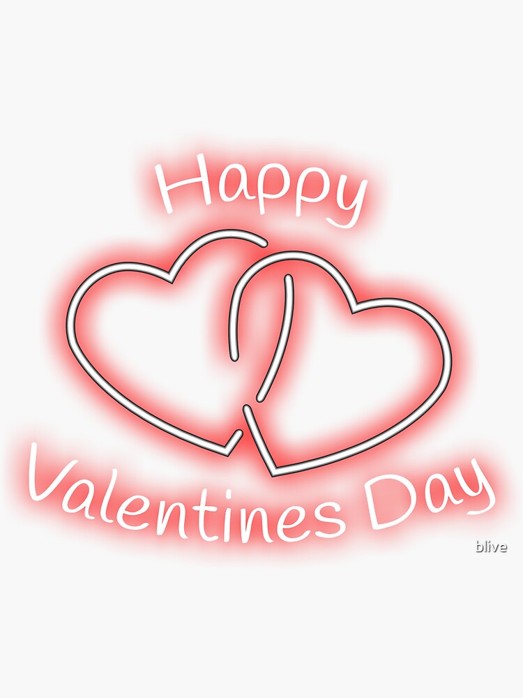 Pegatina « Con el lindo diseño de dos corazones de amor y las palabras ...