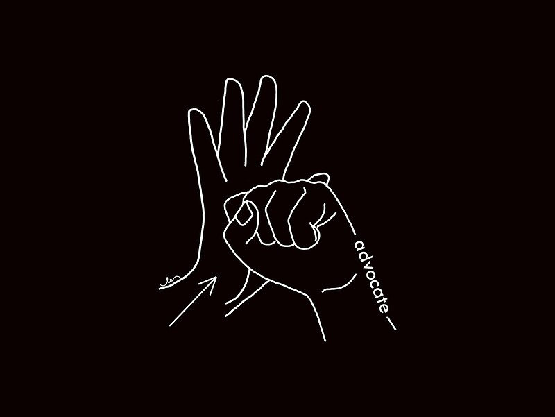 "Advocate - white lines" by LeahRartist | Redbubble