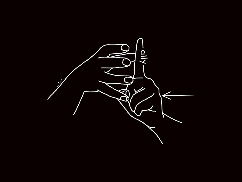 "Ally - white lines" by LeahRartist | Redbubble