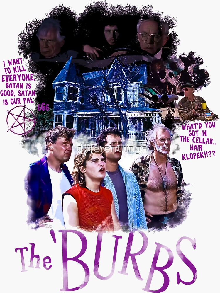 "the burbs film art print white" Sticker for Sale by differenttings ...