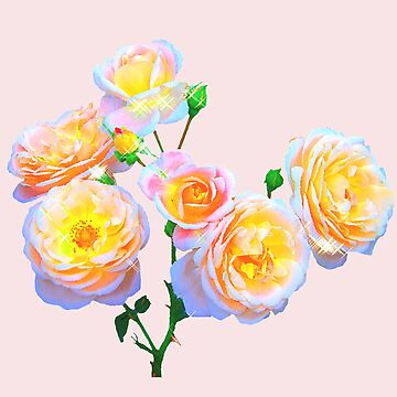 "Sparkling Roses" Sticker for Sale by mairebertnick | Redbubble