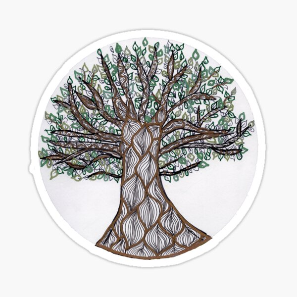 "Tree of Life Zentangle: tenacity" Sticker by Katie20136 | Redbubble