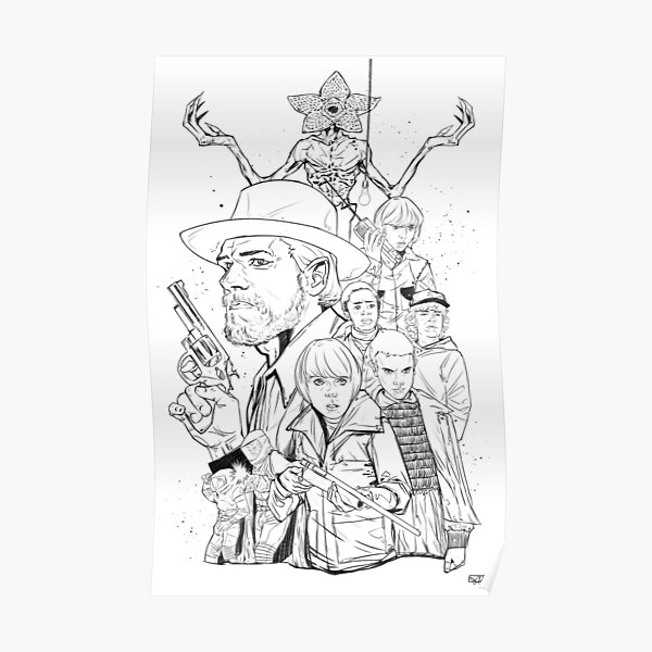 "Stranger Things Line Art" Poster by ConnorHero | Redbubble