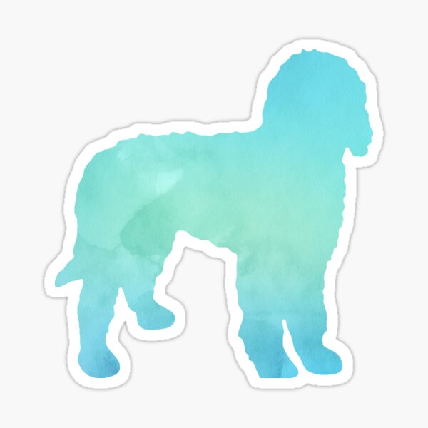 Pegatina «Perro de perrito azul de Goldendoodle de la acuarela ...