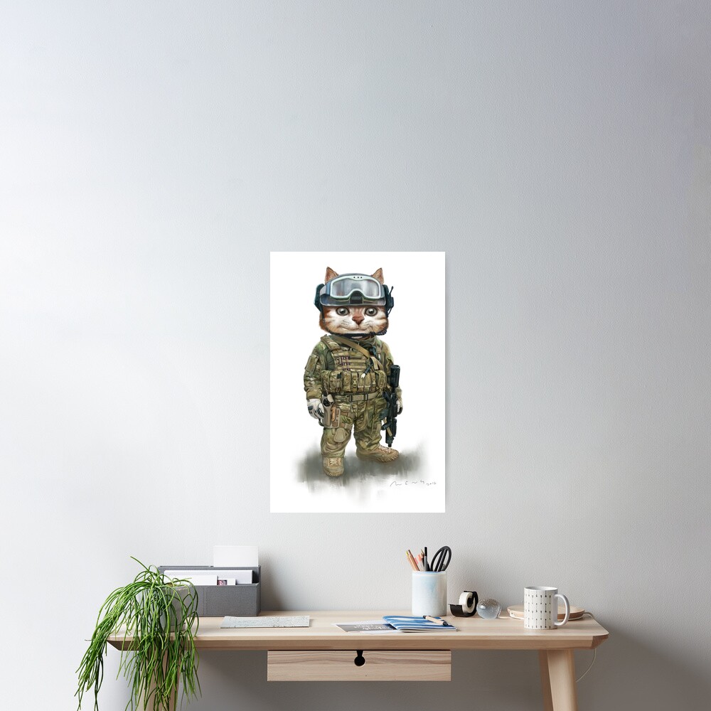 "cat the spec ops" Poster for Sale by artbymeng | Redbubble