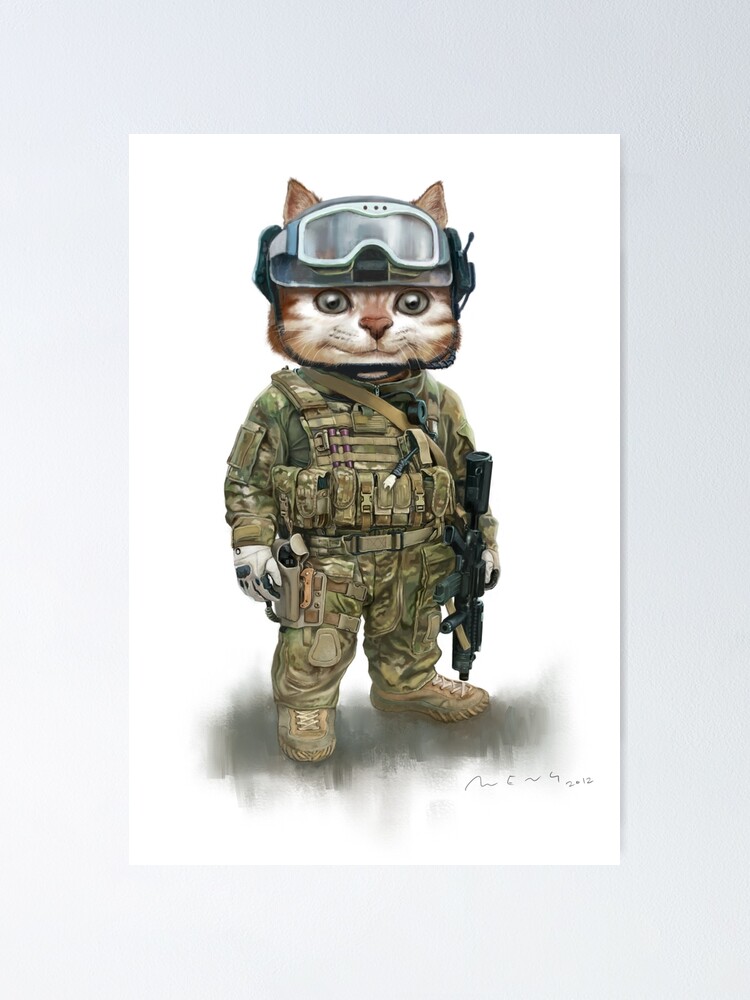 "cat the spec ops" Poster for Sale by artbymeng | Redbubble