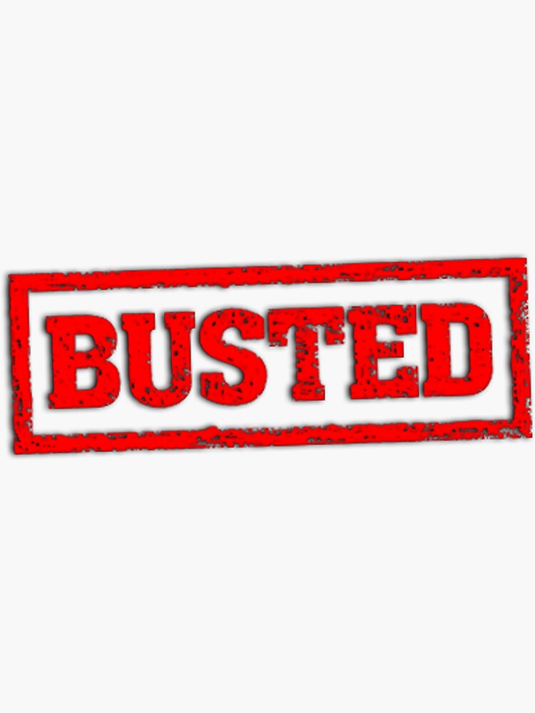 "busted" Sticker for Sale by padimina | Redbubble