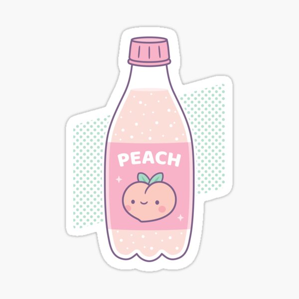 "Cute Peach Bubbly Soda" Sticker for Sale by rustydoodle | Redbubble