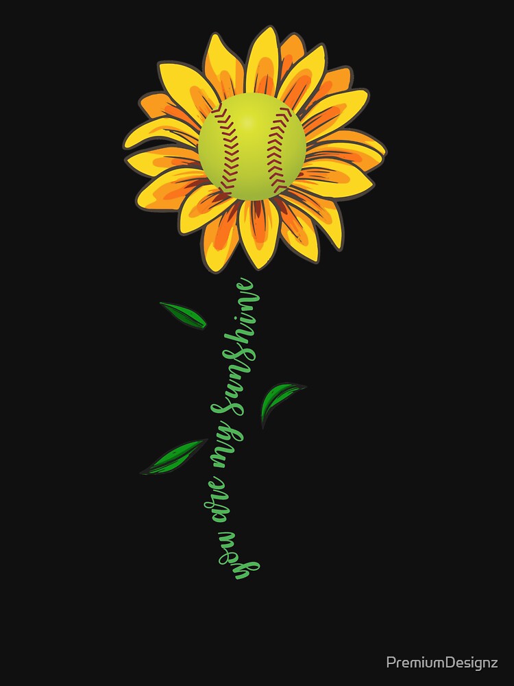 "Softball Sunflower Girls Trendy Sports Gift - You Are My Sunshine" T ...