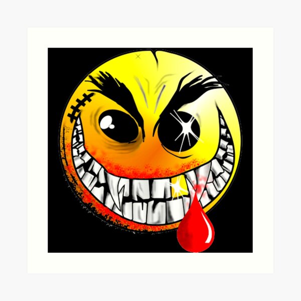 "SCARY SMILEY FACE" Art Print by HAUNTERSDEPOT | Redbubble