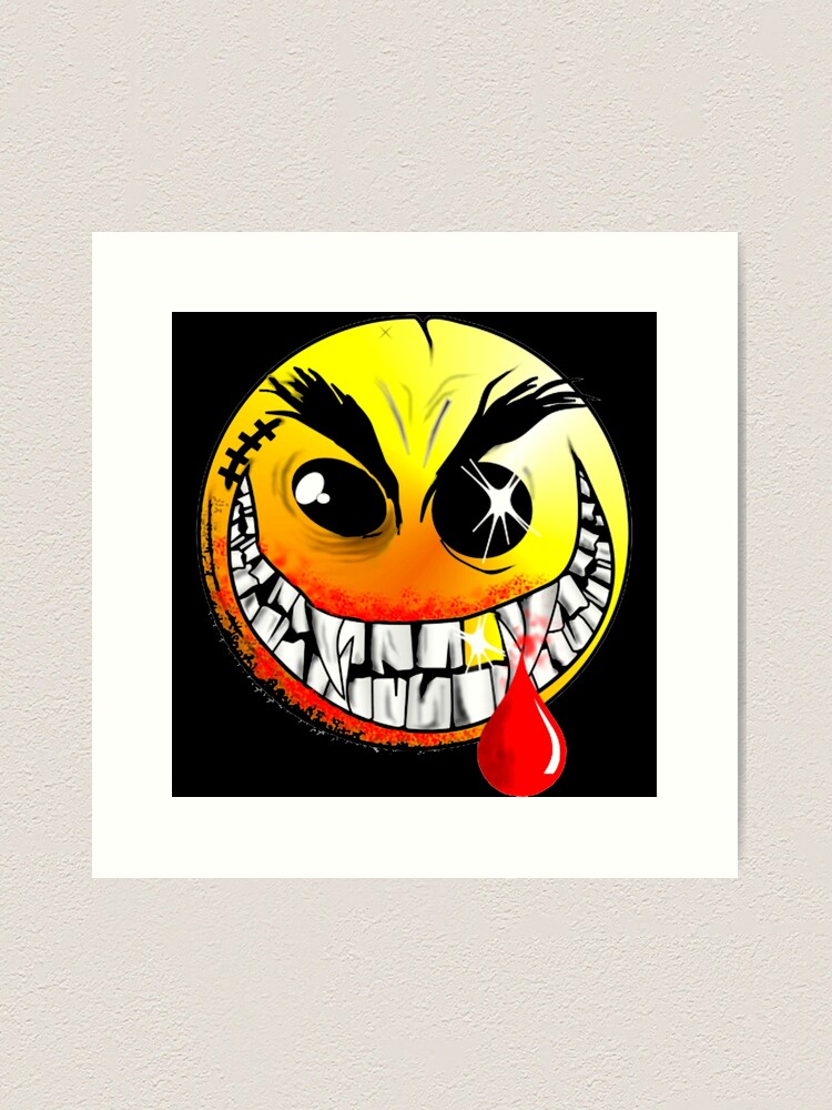 "SCARY SMILEY FACE" Art Print for Sale by HAUNTERSDEPOT | Redbubble