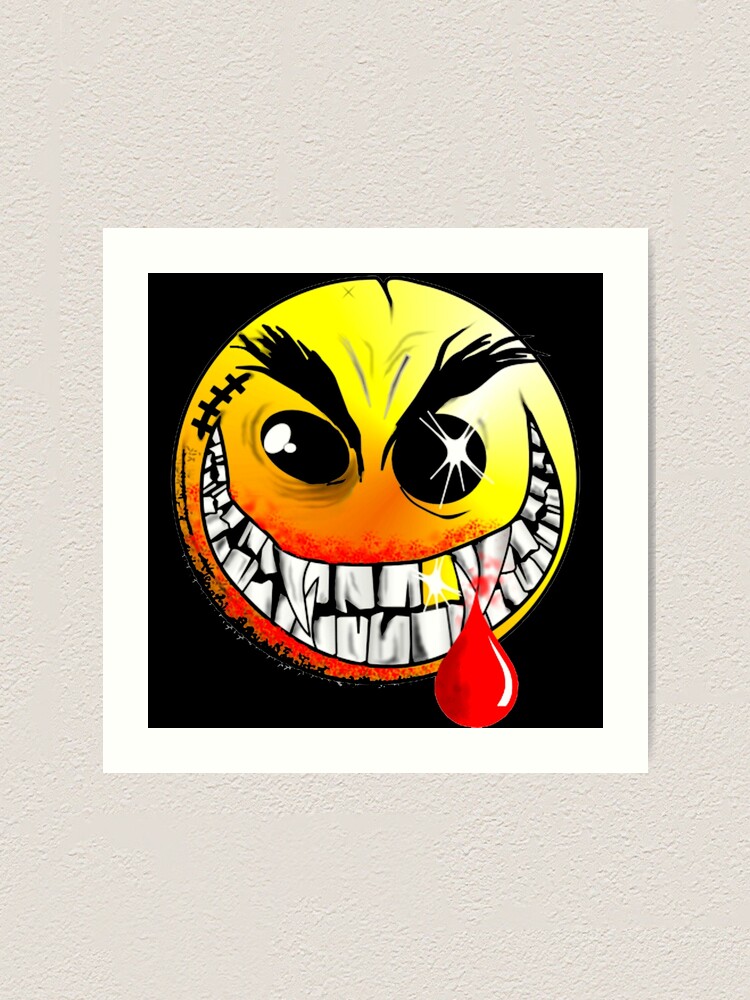 "SCARY SMILEY FACE" Art Print by HAUNTERSDEPOT | Redbubble