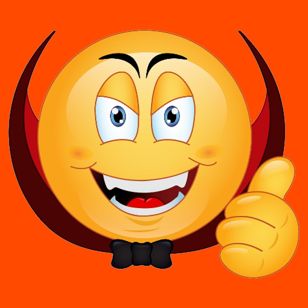 "VAMPIRE SMILEY FACE 2" by HAUNTERSDEPOT | Redbubble