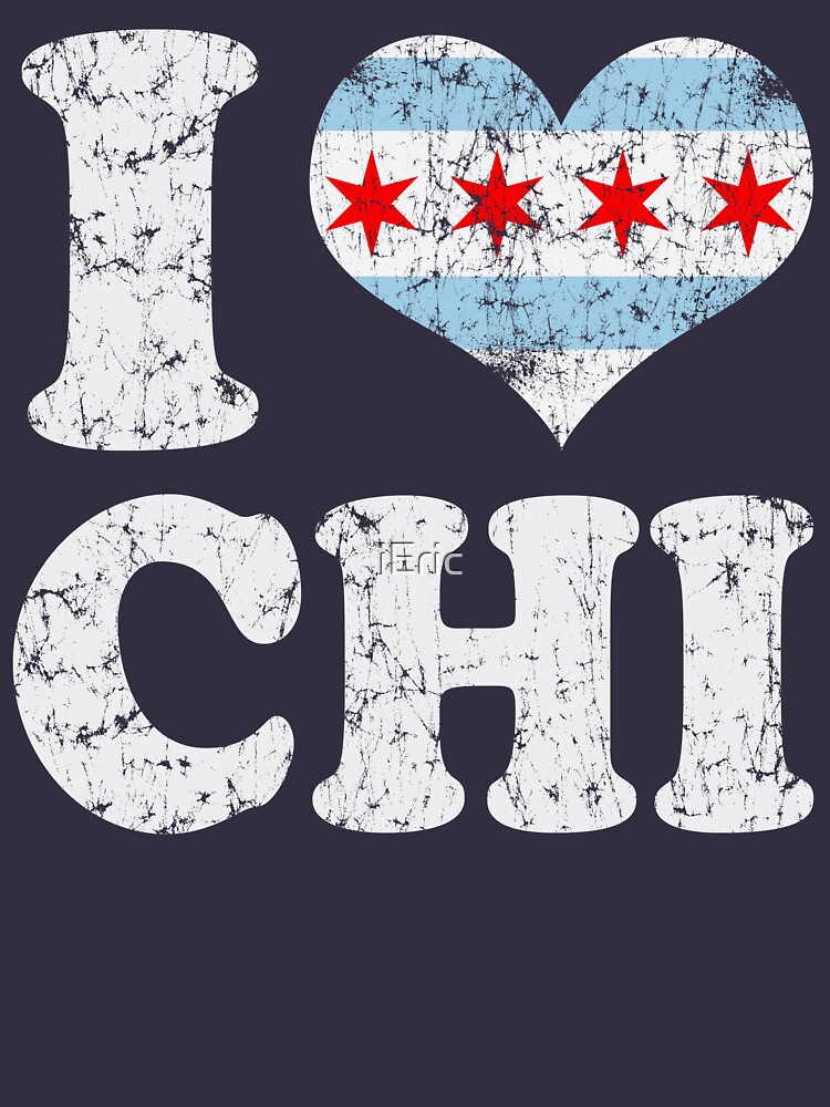 "I Heart CHI Chicago Flag" T-shirt for Sale by frittata | Redbubble ...