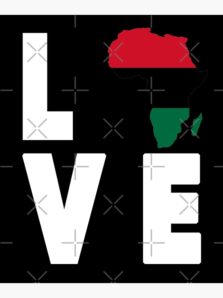 "Love Africa Map Afrikan Diaspora Pride Pan African (version 1)" Art ...