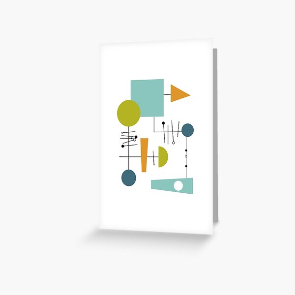 "Retro Flowchart Mid Century Modern Colorful Shapes and Lines" Greeting ...