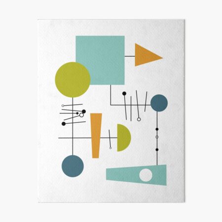 "Retro Flowchart Mid Century Modern Colorful Shapes and Lines" Art ...