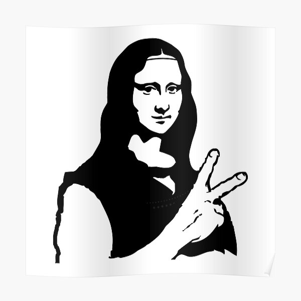 "Mona Lisa Peace Sign Symbol" Poster by mindofpeace | Redbubble