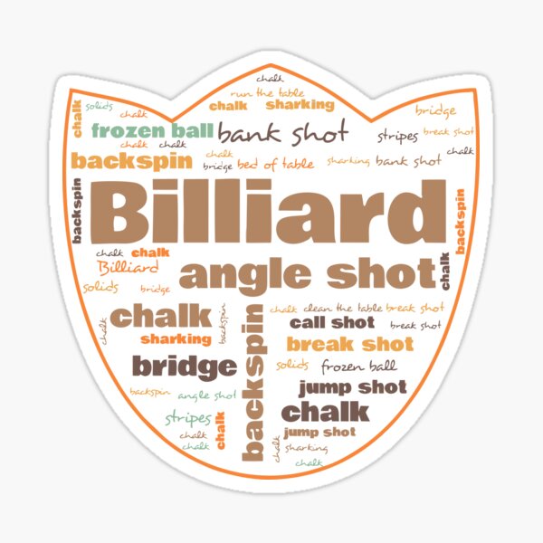 "Billiard Terminology Commonly Used Terms In Billiard " Sticker by ...