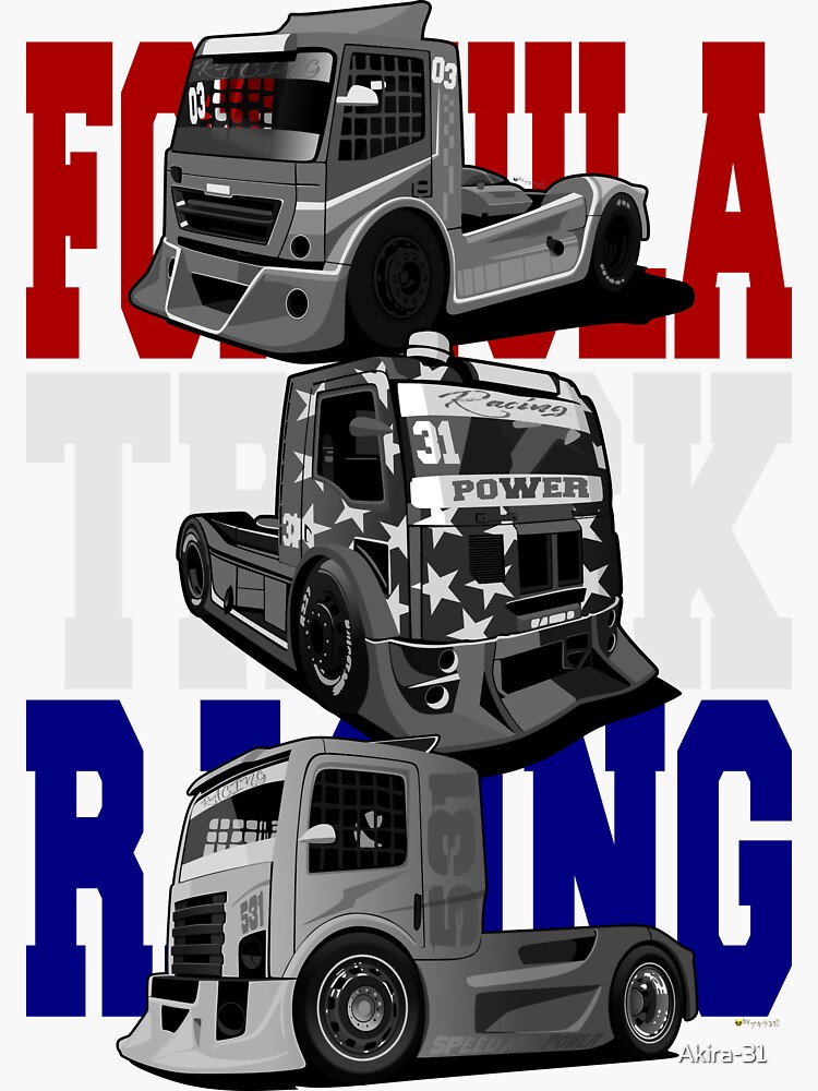 "Racing trucks" Sticker by Akira-31 | Redbubble