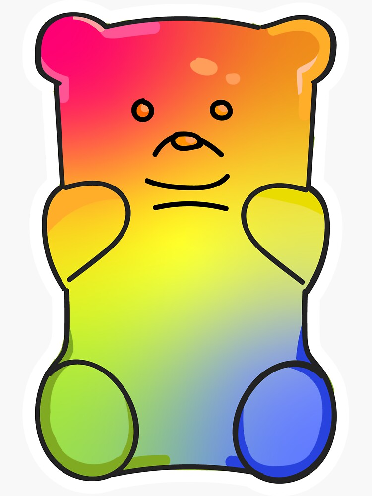 "Rainbow Gummy Bear Design" Sticker by ClaireK17 | Redbubble