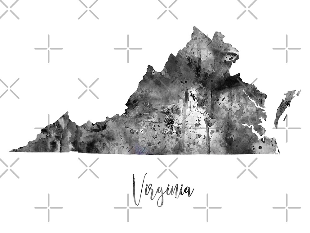 "Virginia map, watercolor Virginia, Virginia print, Virginia, Virginia ...