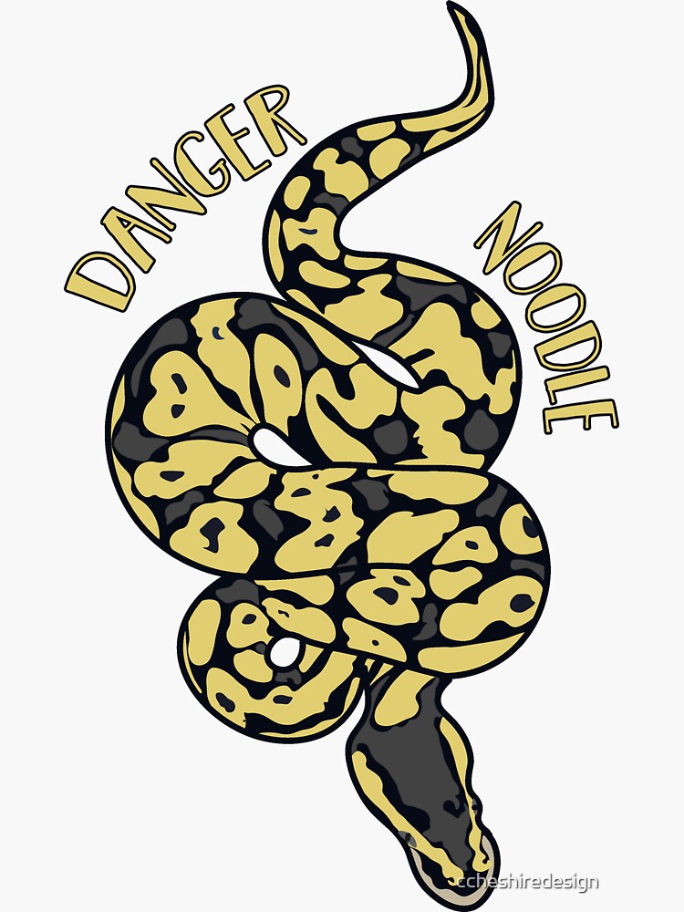"Danger Noodle Snake Lover Funny Ball Royal Python" Sticker for Sale by ...