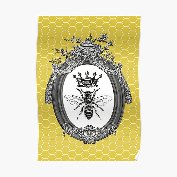 "Queen Bee | Vintage Honey Bees | Honeycomb Patterns | " Poster by ...