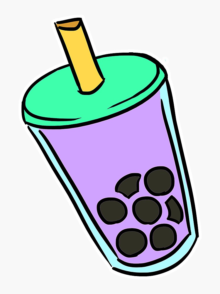 "Purple Boba" Sticker by Masharusty | Redbubble