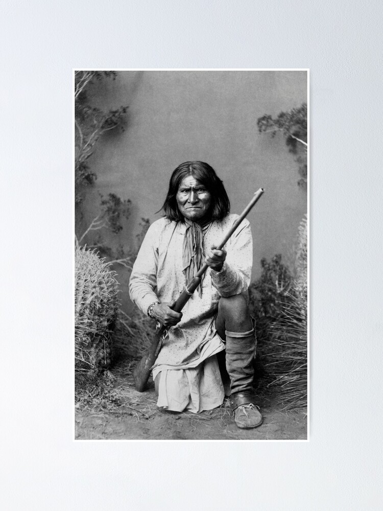 "Geronimo Kneeling With Rifle - 1886" Poster by warishellstore | Redbubble